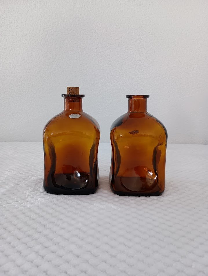 Through the Generations | Set of Two Amber Colored Bottles